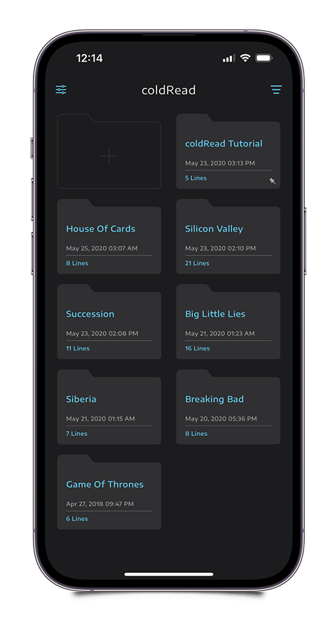 coldRead - The App for Actors